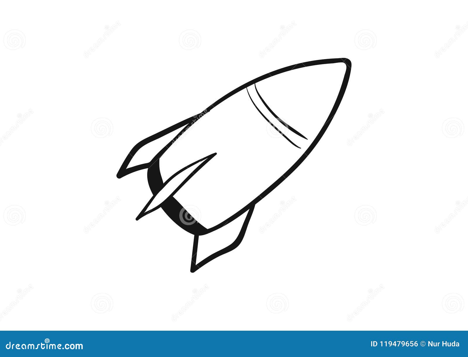 Vector Rocket Icon with Doodle Style Stock Vector - Illustration of ...