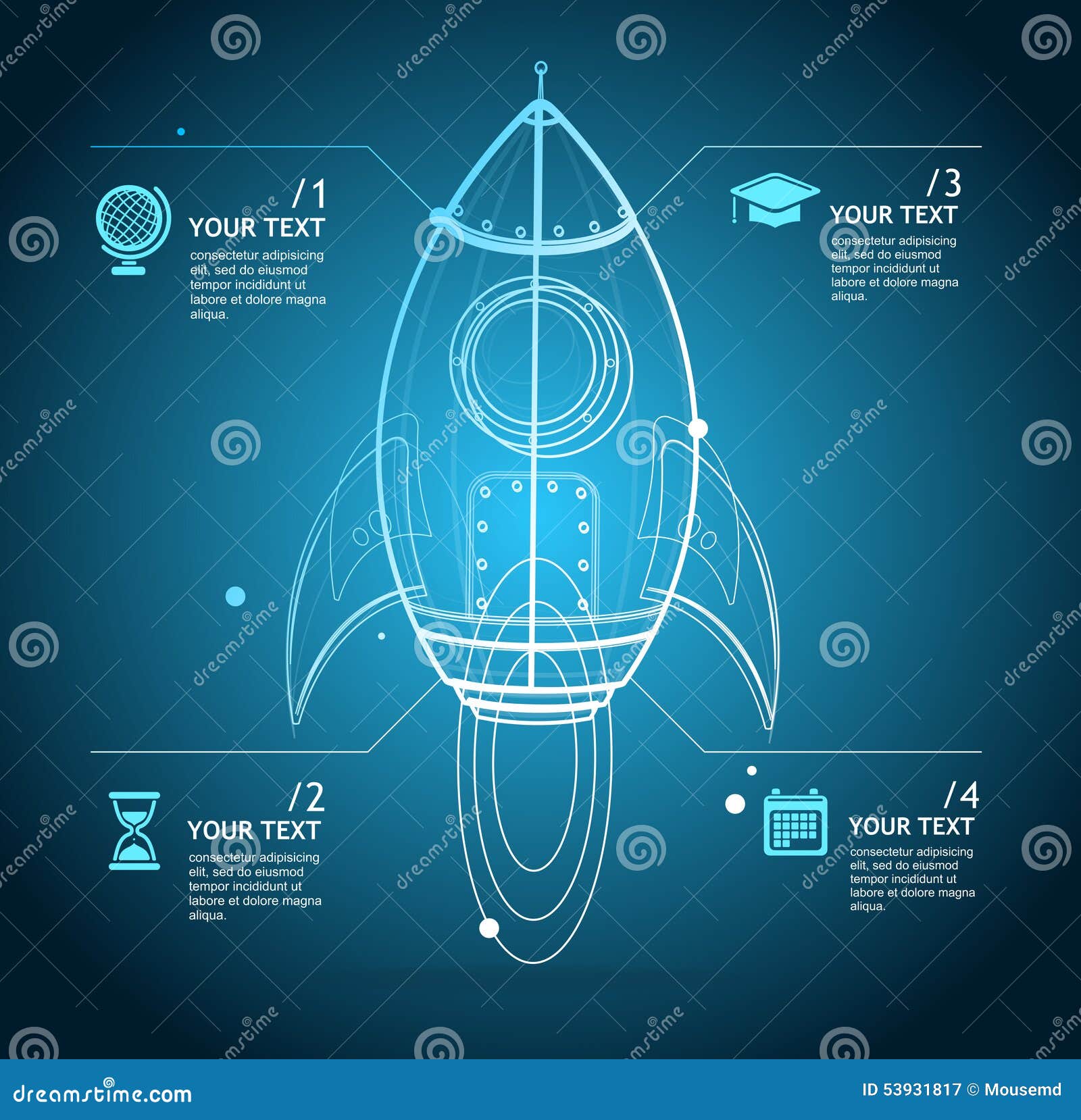 Vector rocket infographic stock vector. Illustration of layout - 53931817