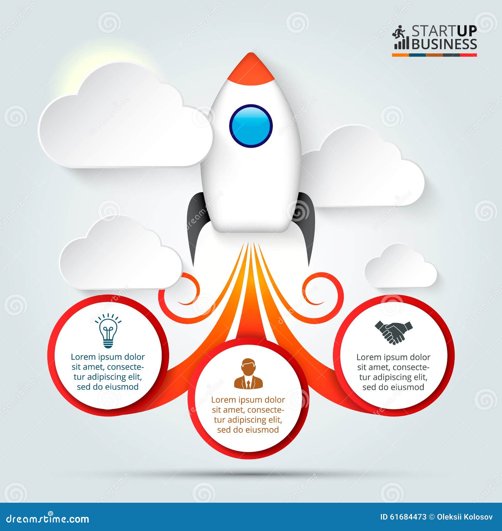 Vector Rocket for Infographic. Stock Vector - Illustration of learn ...