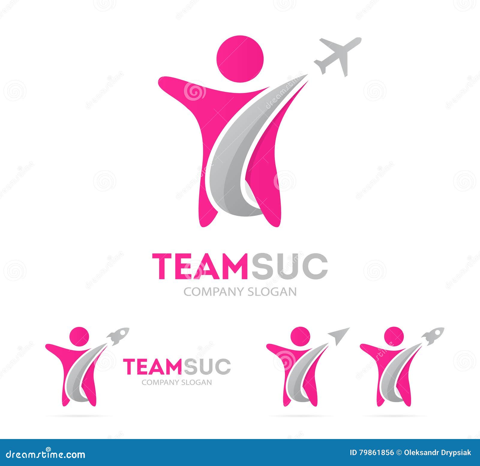 Vector of Rocket and Man Logo Combination. Airplane and Human Symbol or ...