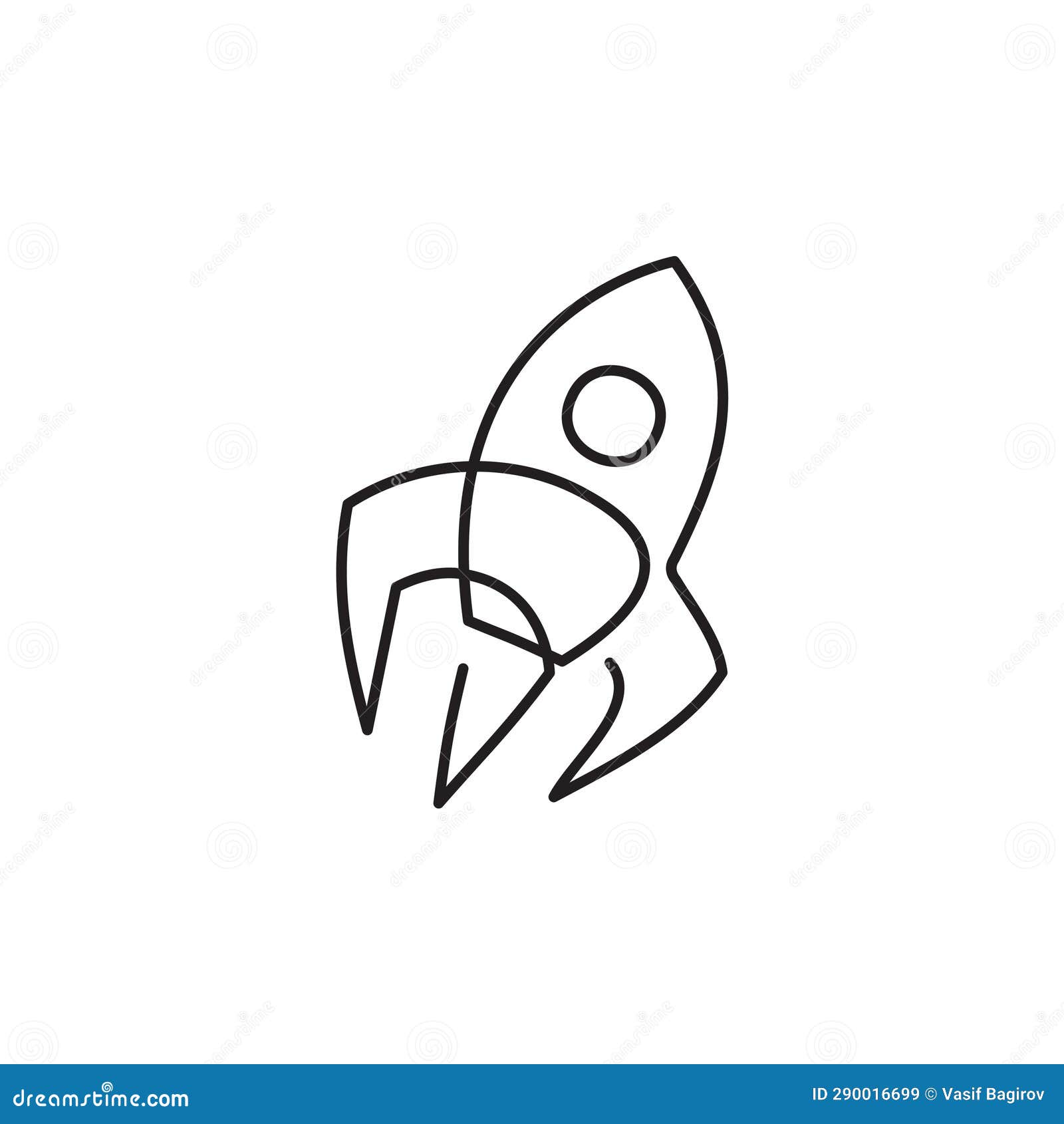 Vector Rocket One Line Drawing. Start Up Ideas Stock Vector ...