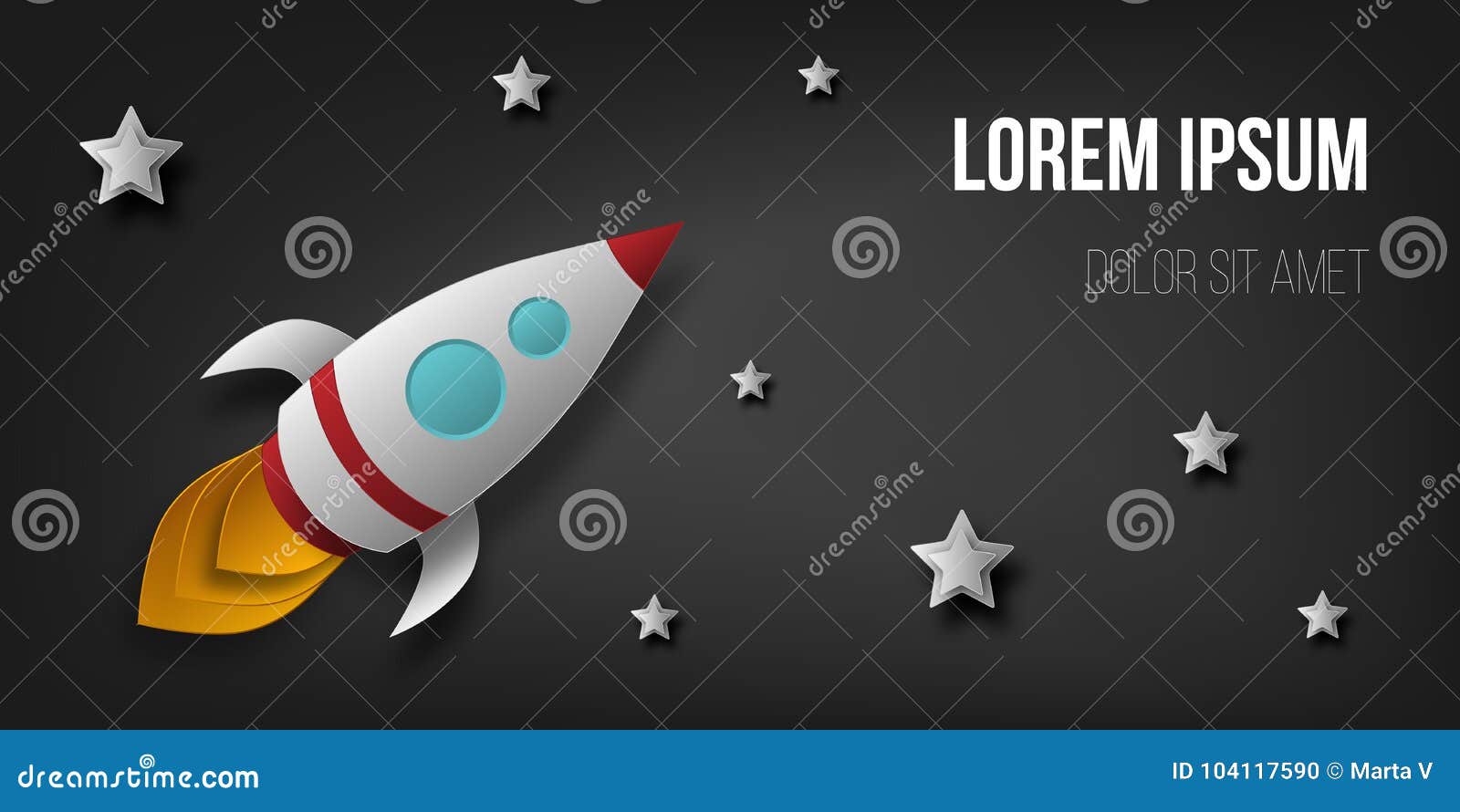 Vector Rocket, Space, Planets, Stars, Cut from Paper, 3d. Used for ...