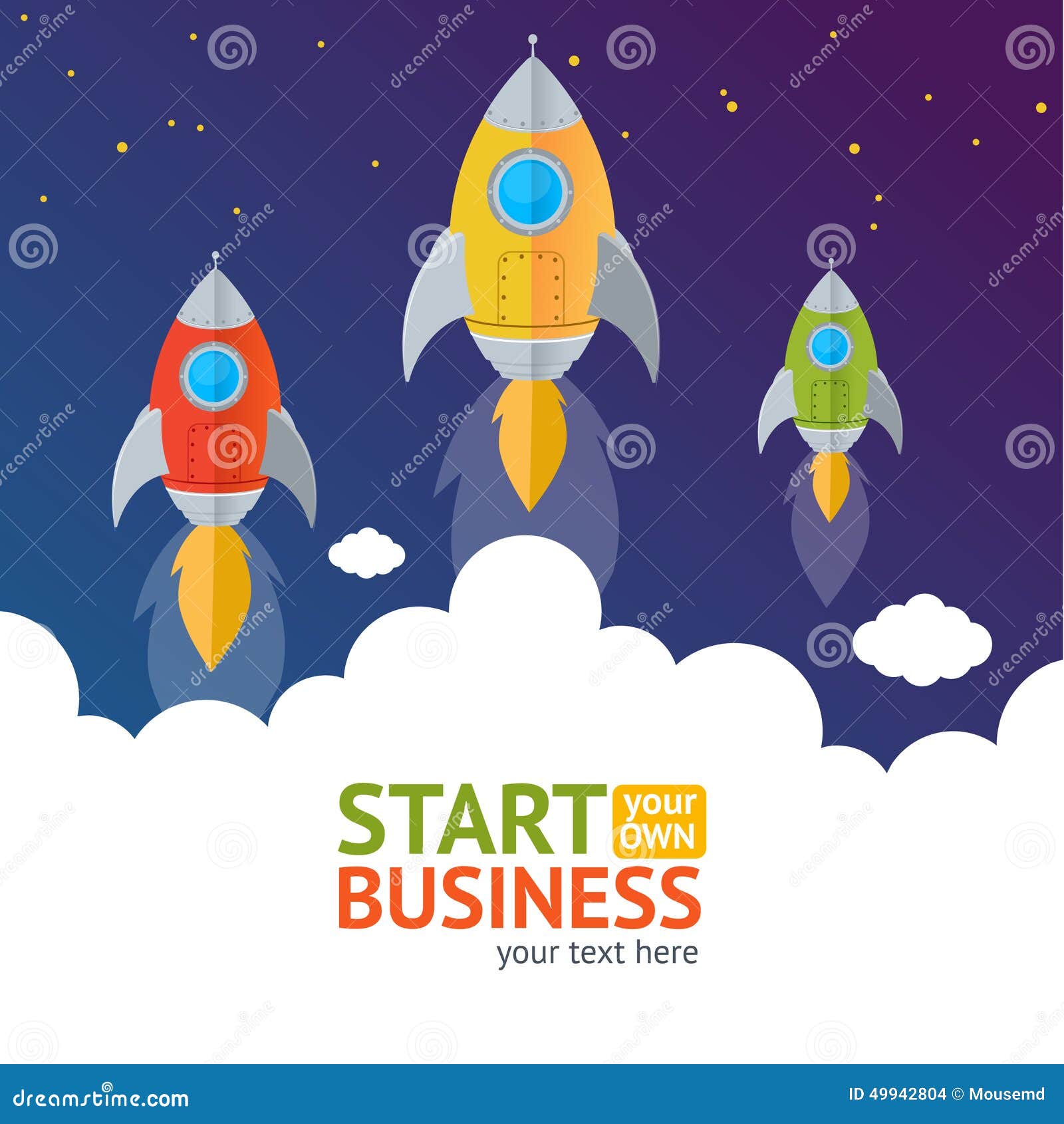 Vector rockets card stock vector. Illustration of graphic - 49942804