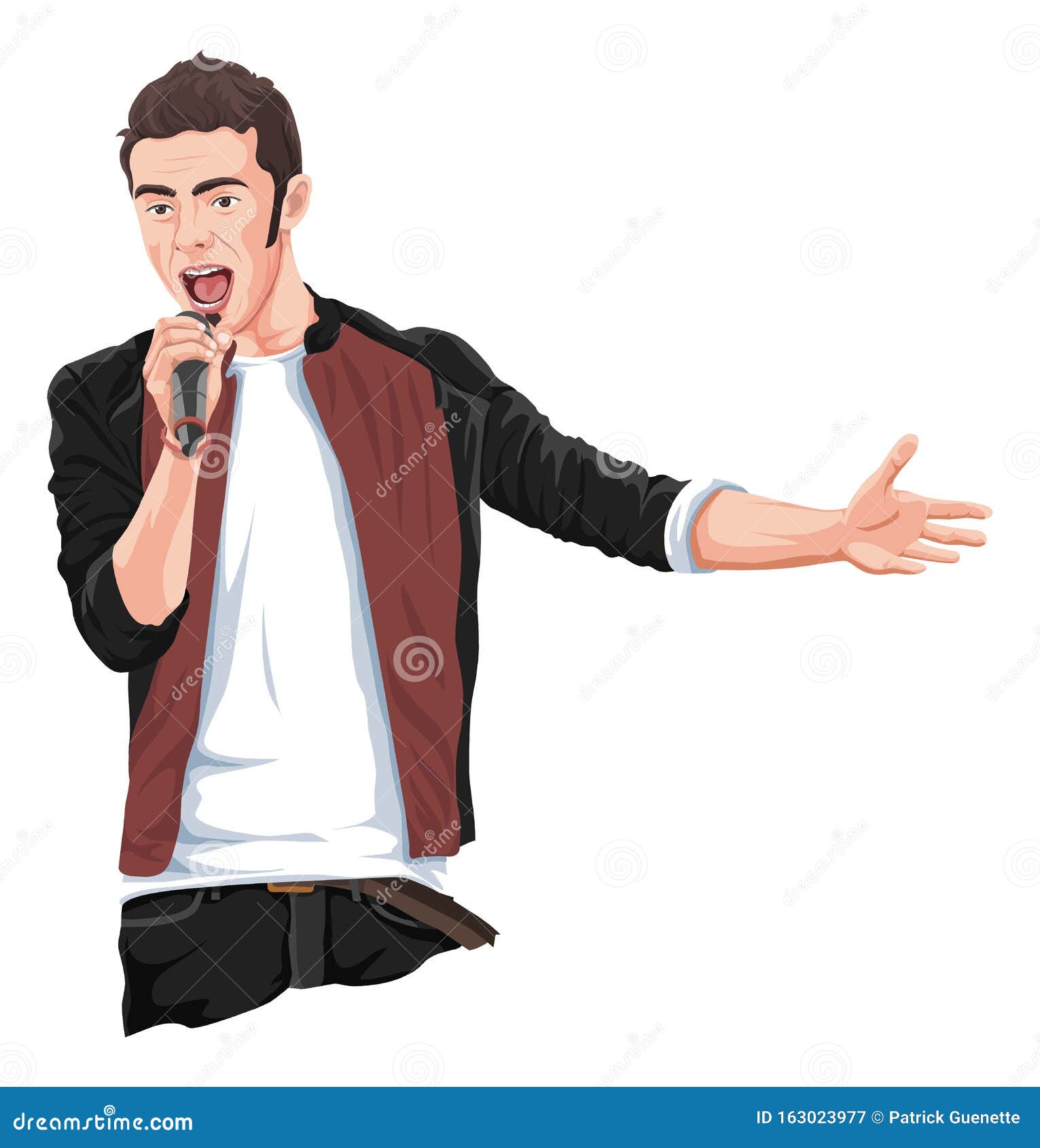 Vector of Rockstar Singing on Mike Stock Vector - Illustration of ...