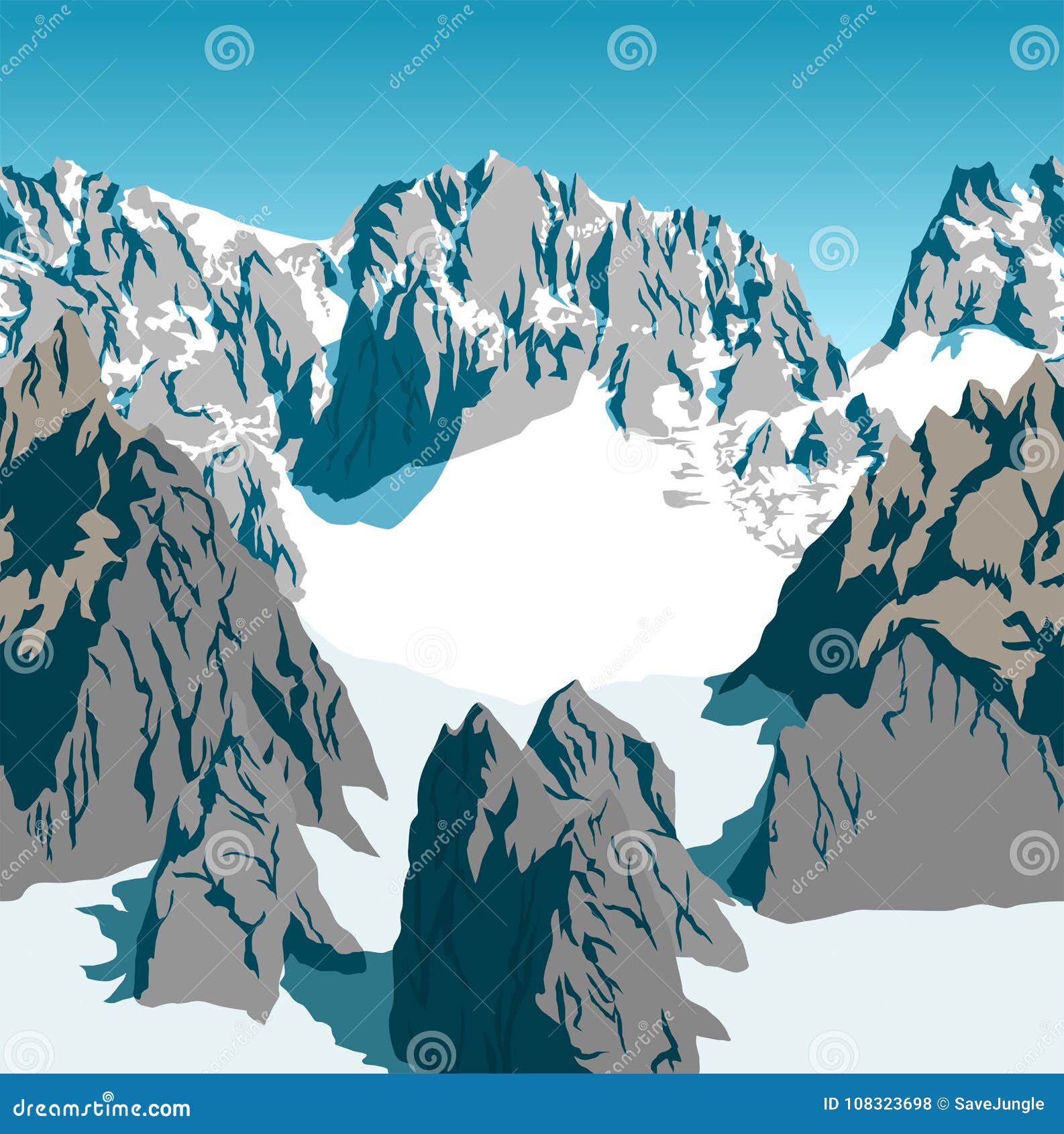 Vector Rocky Mountains Alps Background Texture Seamless Stock Vector ...