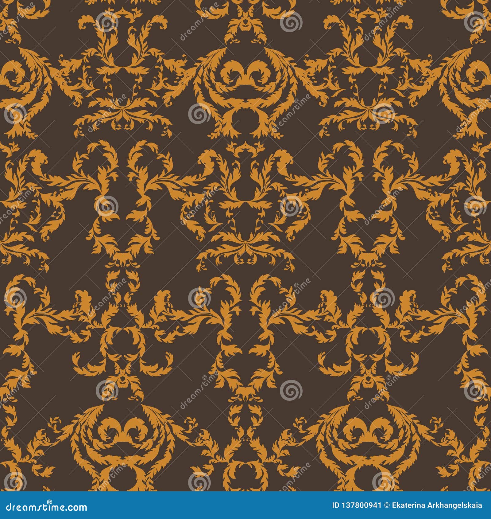 Vector Rococo Seamless Pattern Stock Vector - Illustration of ornate ...