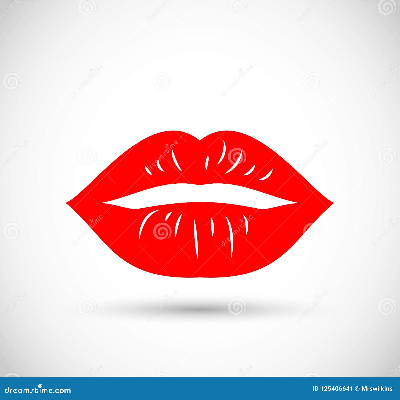 Vector Rojo Hermoso Del Icono De Los Labios Ilustración del Vector ...