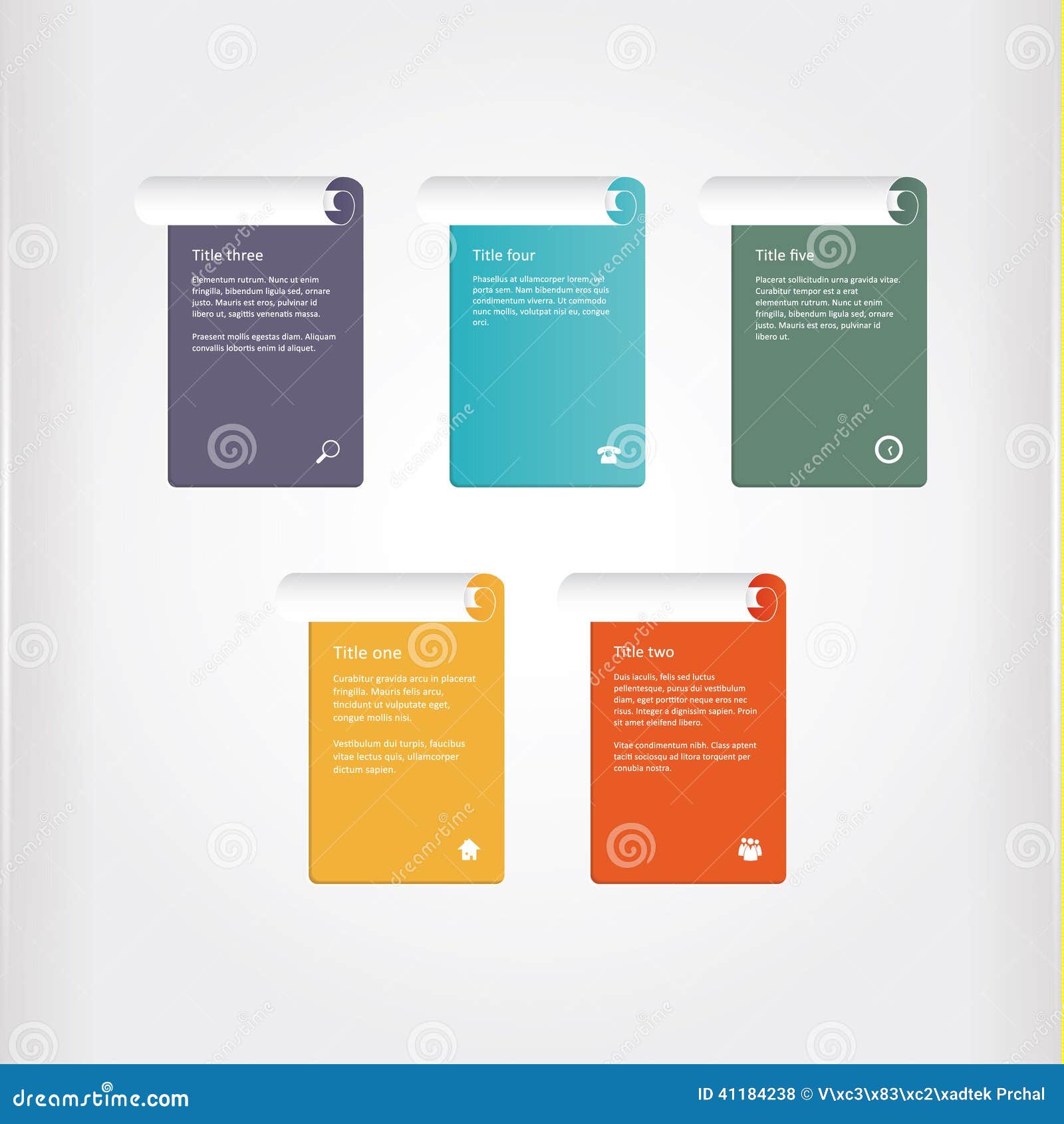 Vector - Rolled Rectangle Cards with Place for Your Text. Stock Vector ...