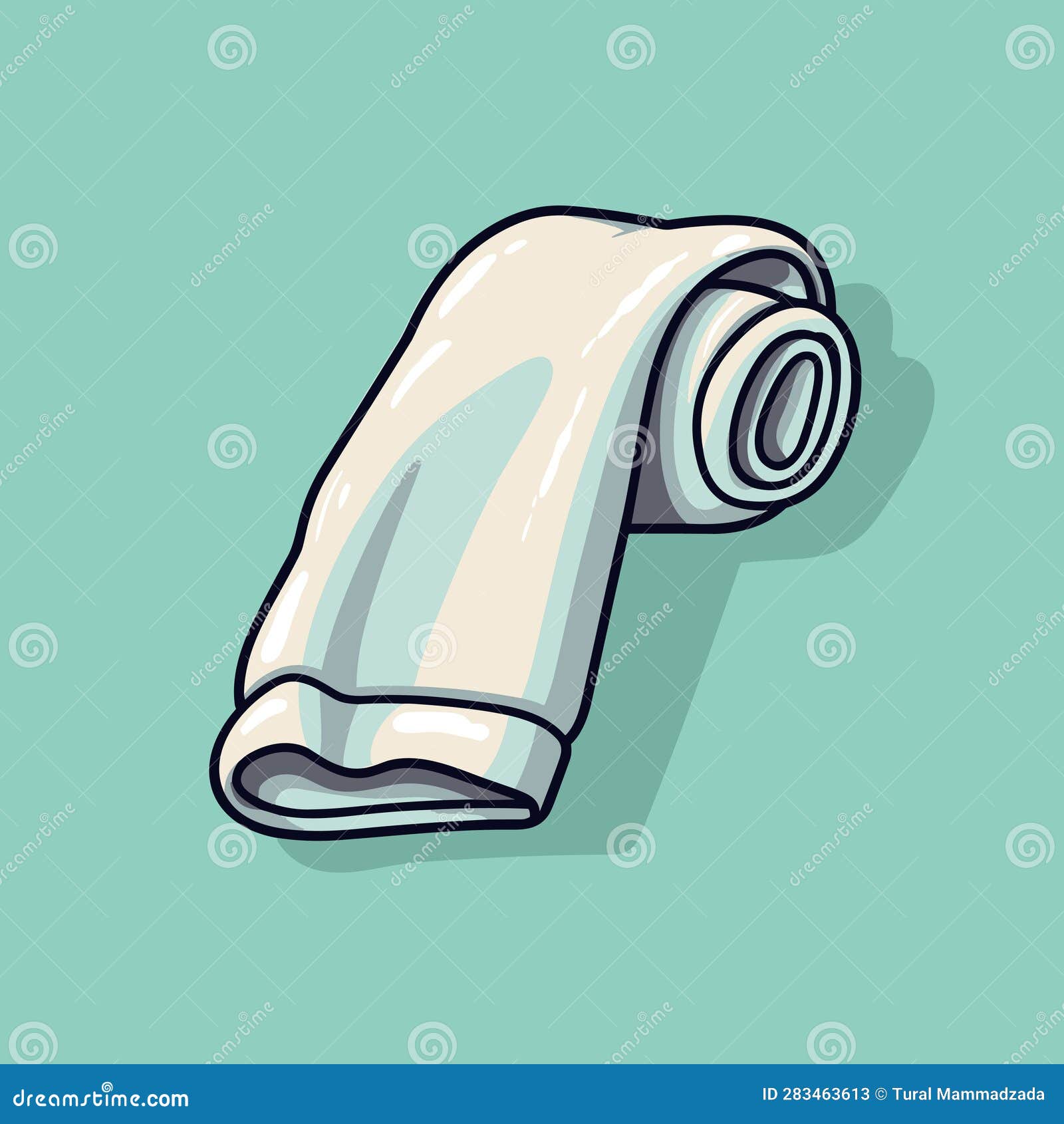 Vector of a Rolled Up Toilet Paper on a Blue Background Stock Vector ...