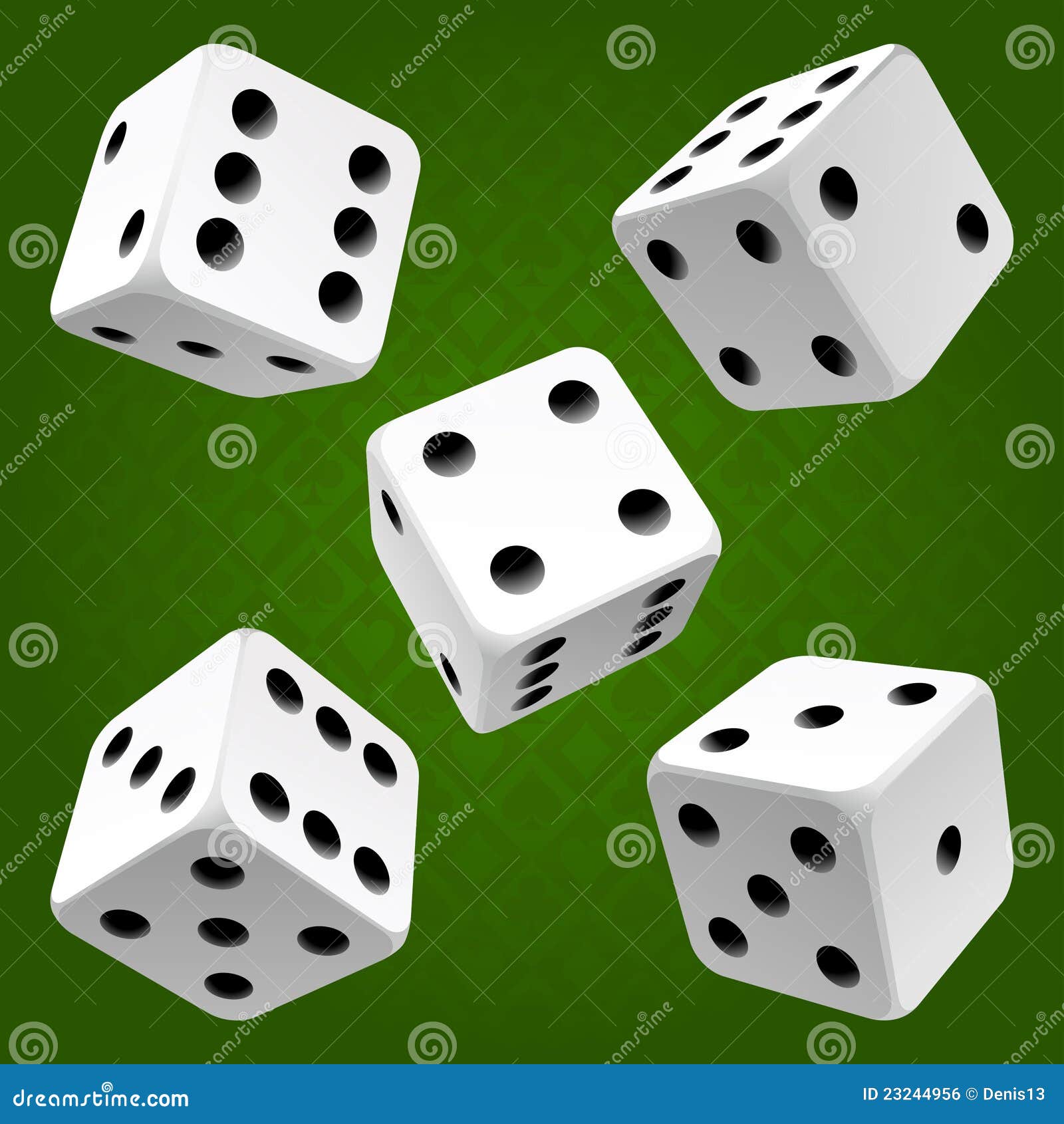 Two Rolling White Dice With Question Marks On Their Faces Isolated On ...