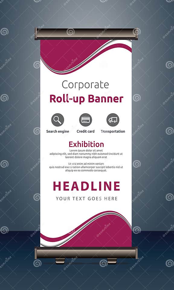 Vector Rollup Banners Template with Business Presentation Design ...
