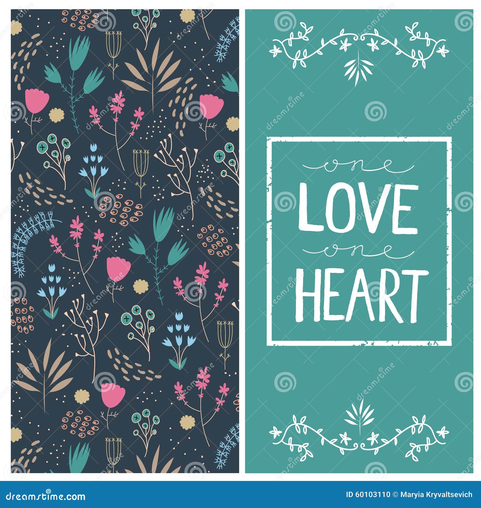 Vector Romantic Card with Love Quote in Square Stock Vector ...