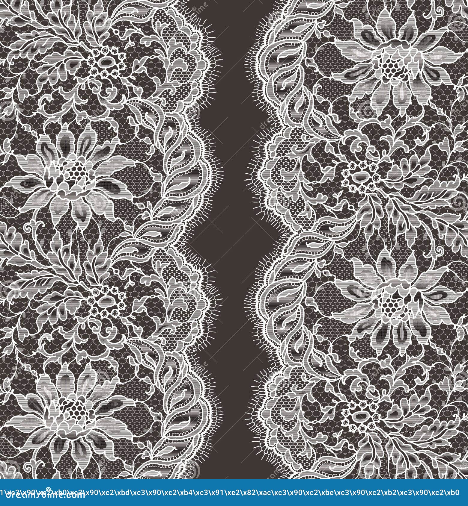 Vector Lace Ribbon Seamless Pattern. Stock Vector - Illustration of ...