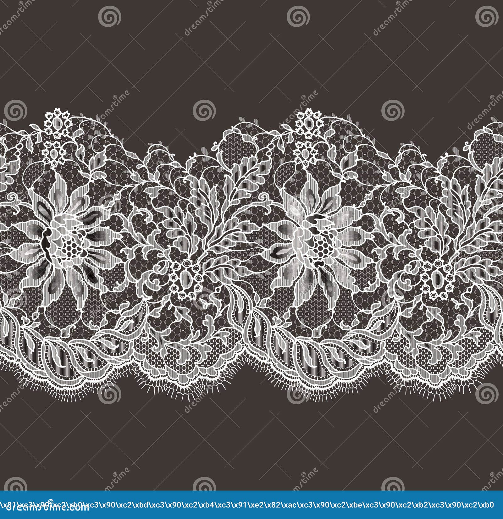 Vector Lace Ribbon Seamless Pattern. Stock Vector - Illustration of ...