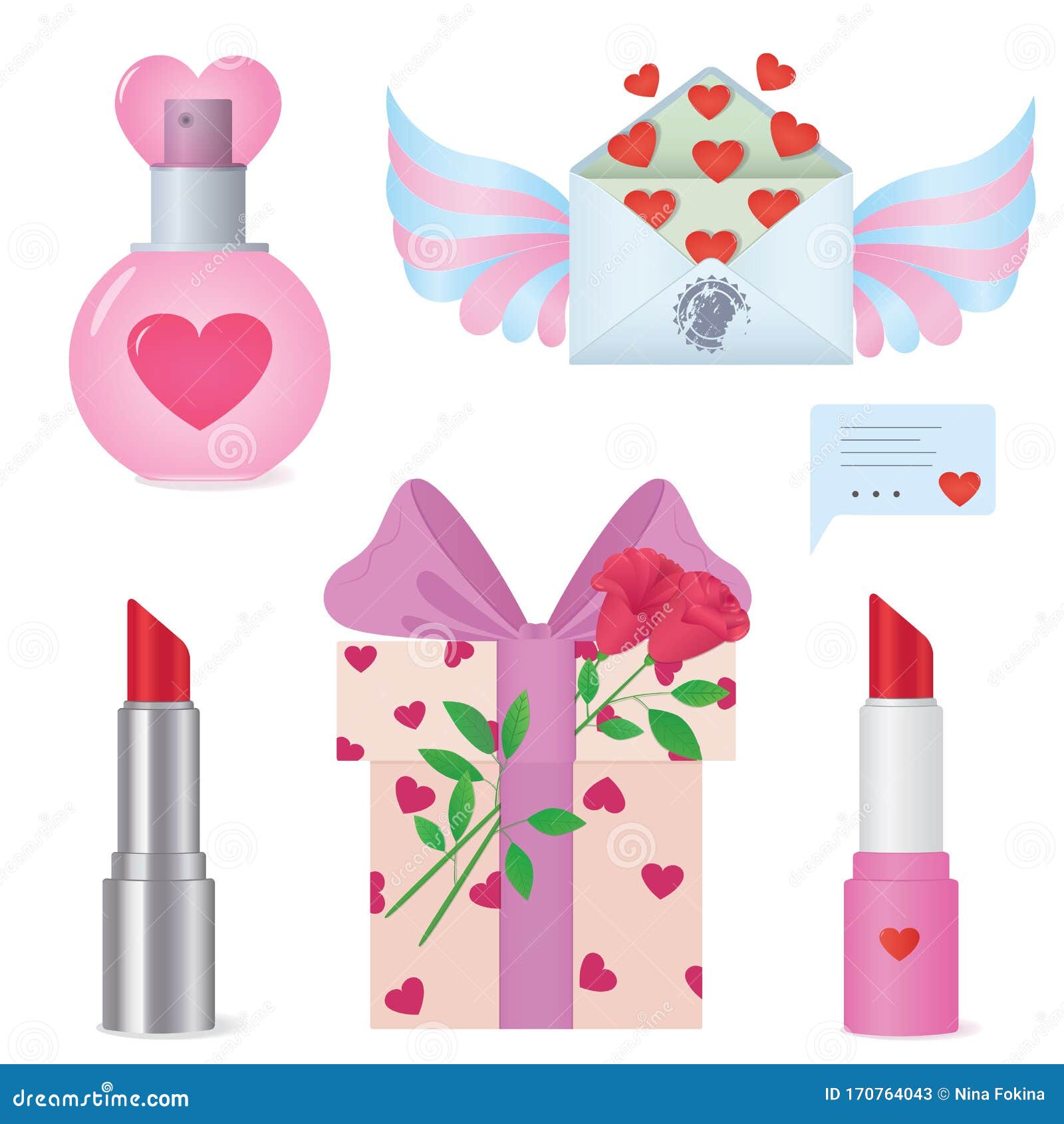 Vector romantic set stock vector. Illustration of isolated - 170764043