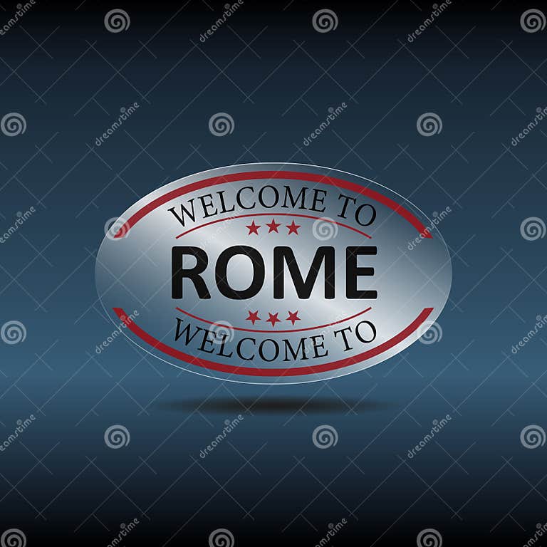 Vector Rome Glossy Badge on a White Background Stock Vector ...