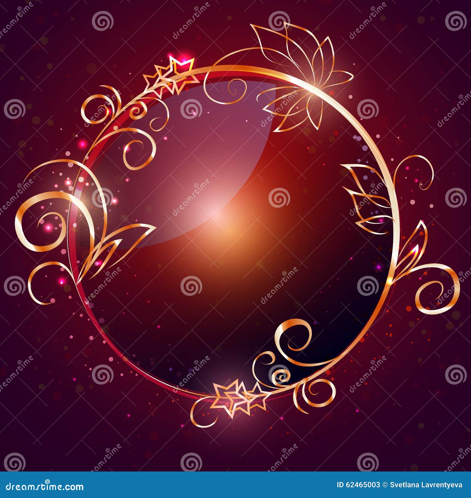 Vector, Rond Glanzend Etiket Met Een Gouden Rand Vector Illustratie ...