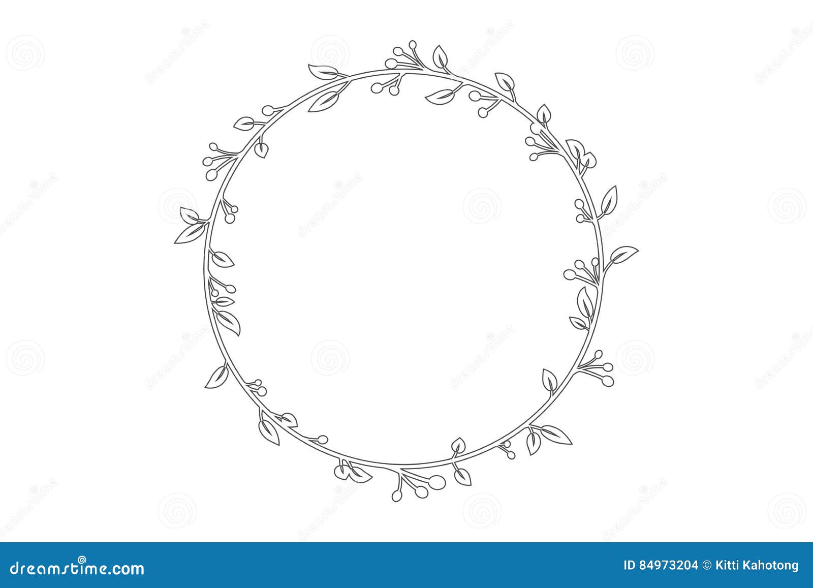 Vector Rond Kader Met Tak Van Klimop Vector Illustratie - Illustration ...