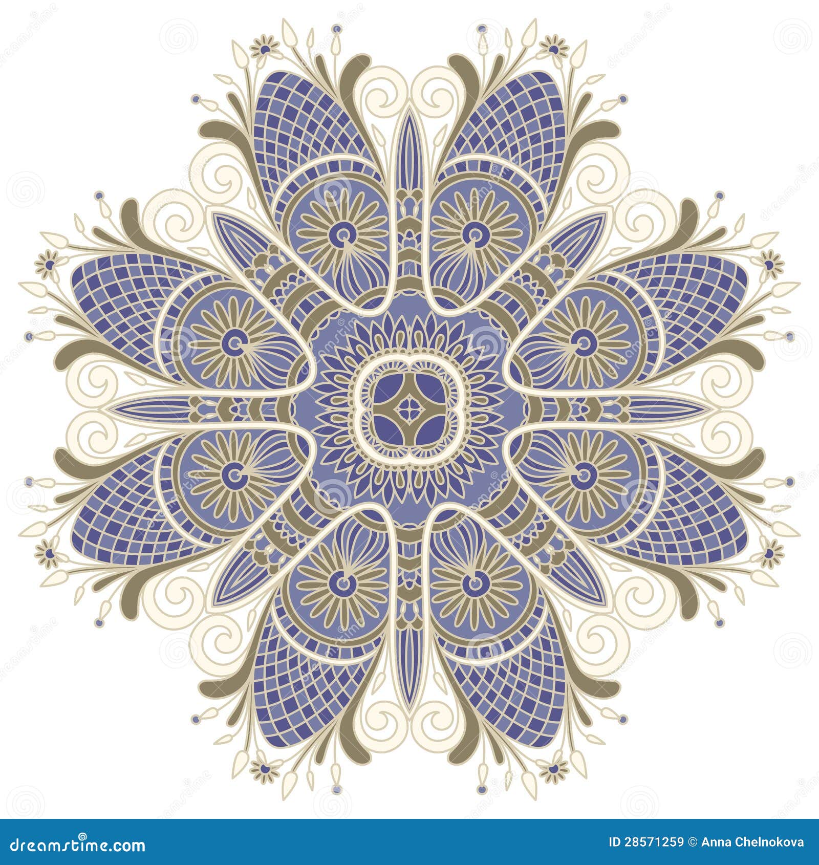 Vector rond ornament. vector illustratie. Illustration of filigraan ...