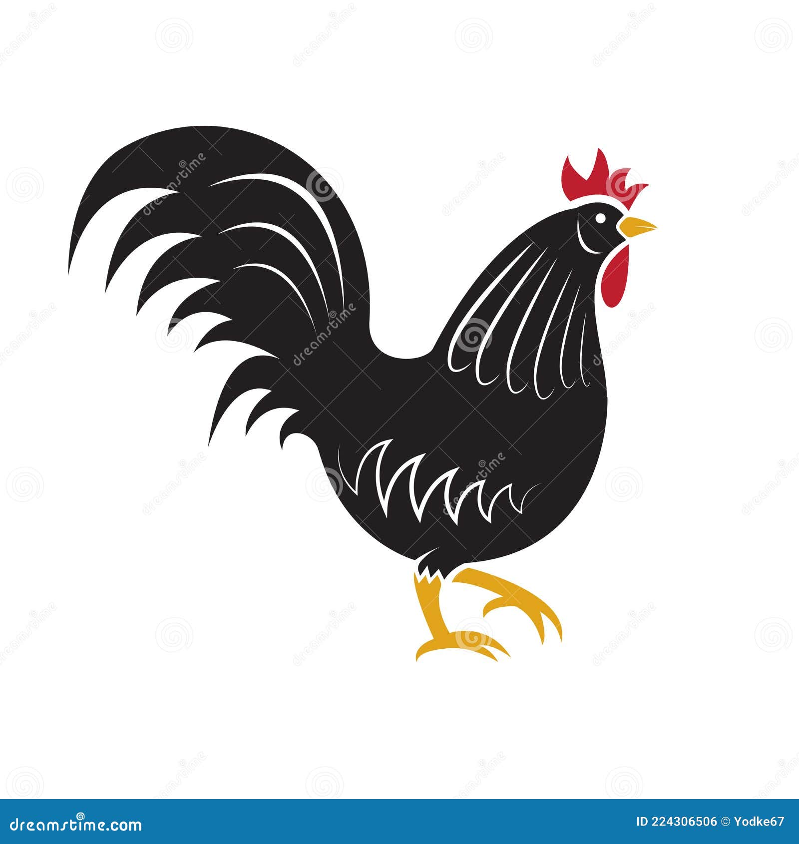 Vector Of Rooster Design On White Background. Easy Editable Layered ...
