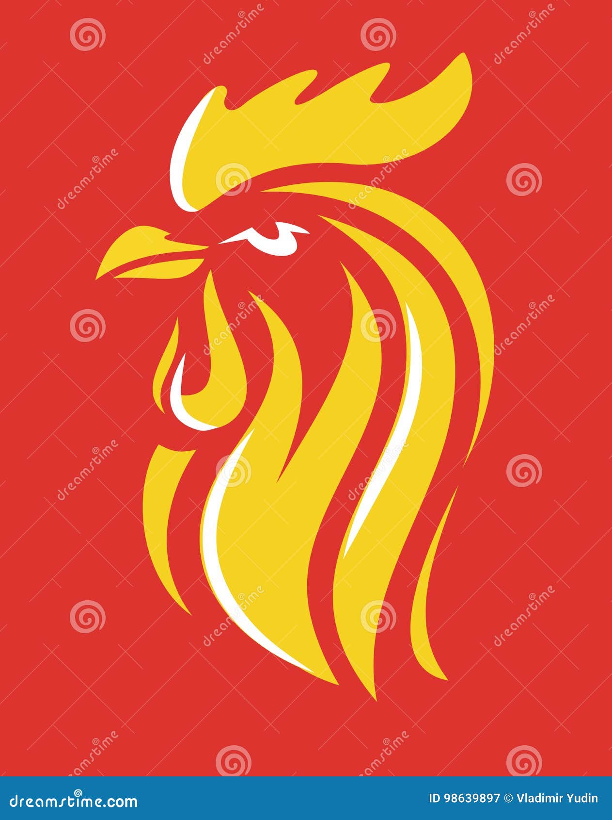 Vector Of Rooster Design On White Background. Easy Editable Layered ...