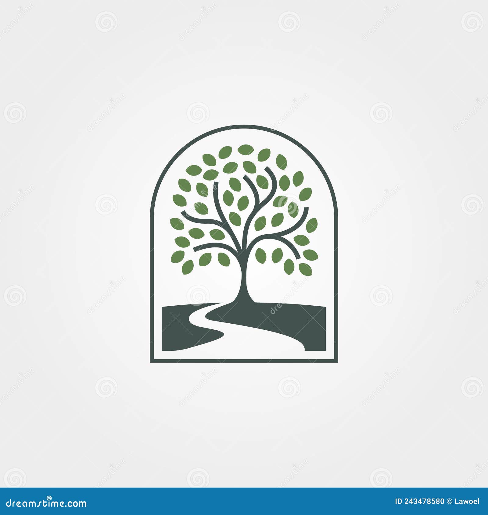 Willow Tree Logo Design Vector Illustration | CartoonDealer.com #258244344