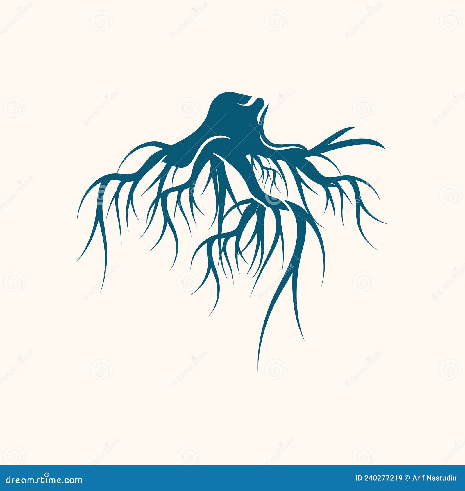 Vector Root of an Underground Creative Tree. Tree Root Icon Stock ...