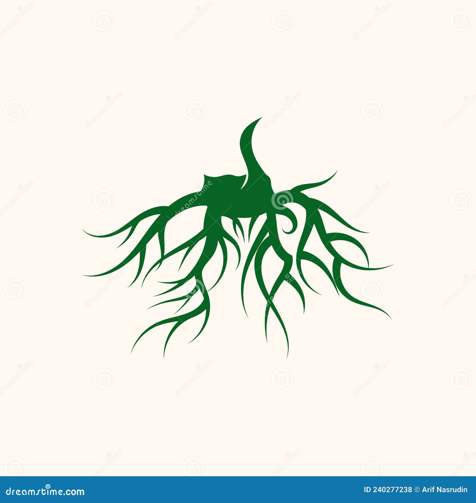 Vector Root of an Underground Creative Tree. Tree Root Icon Stock ...