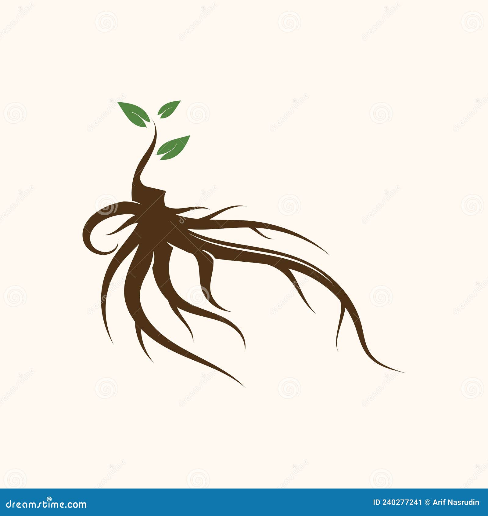 Vector Root of an Underground Creative Tree. Tree Root Icon Stock ...