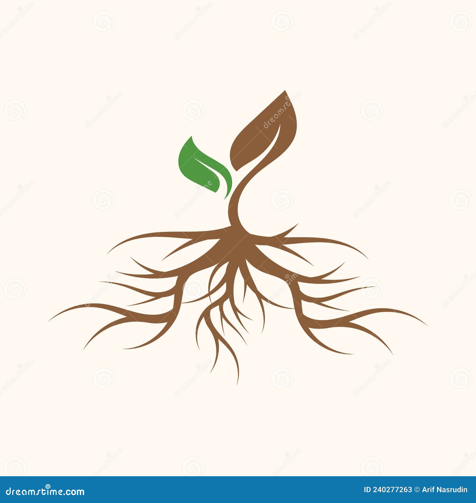 Vector Root of an Underground Creative Tree. Tree Root Icon Stock ...