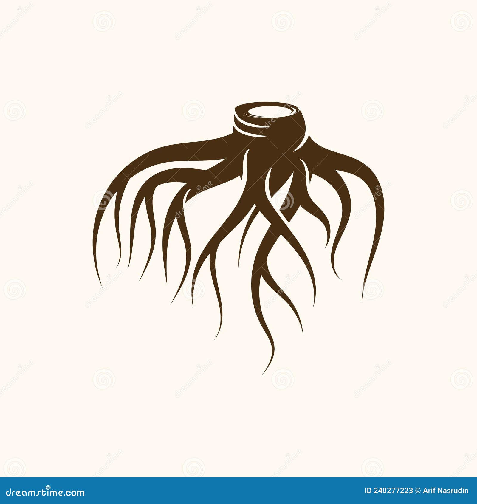 Vector Root of an Underground Creative Tree. Tree Root Icon Stock ...