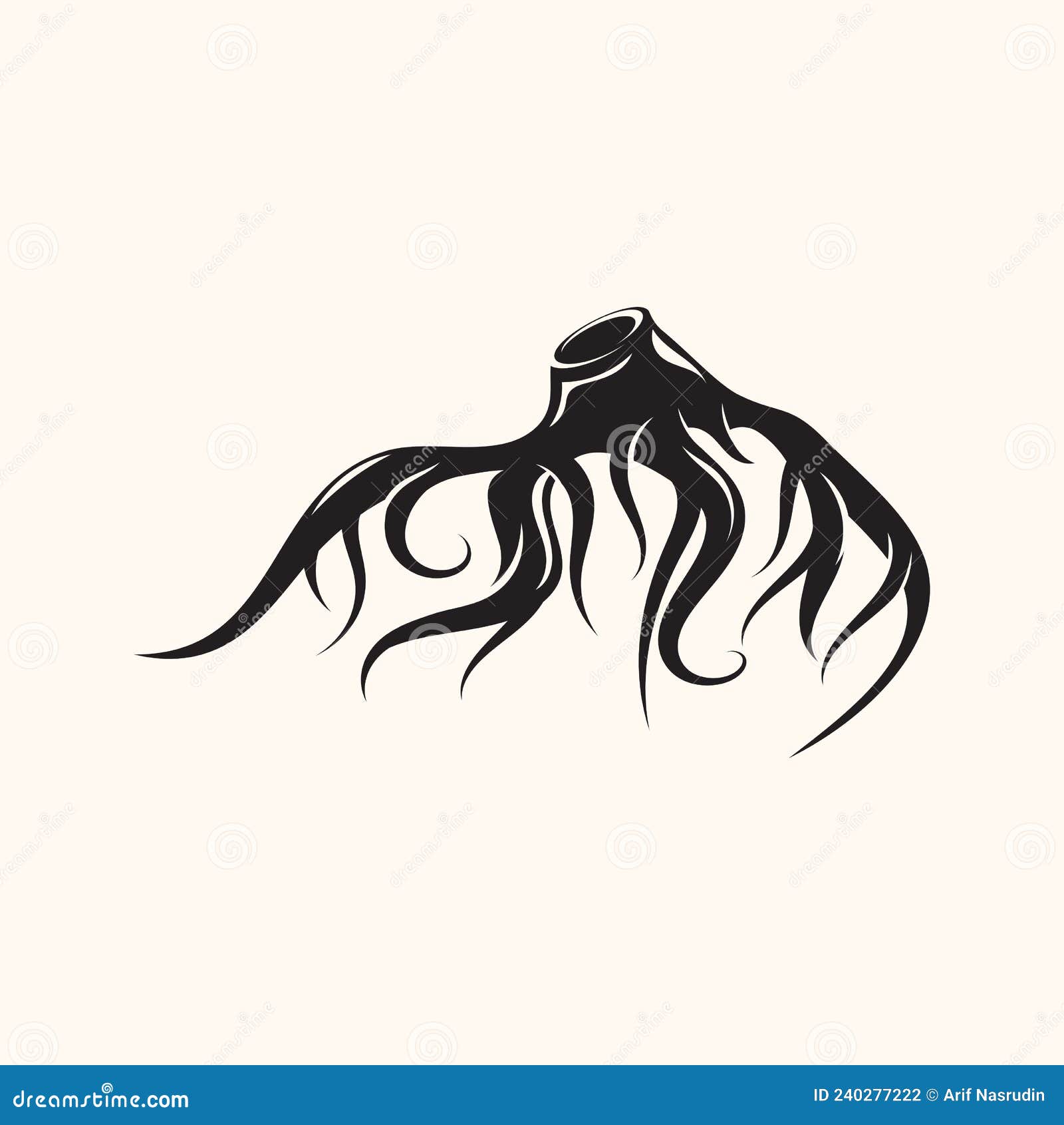 Vector Root of an Underground Creative Tree. Tree Root Icon Stock ...