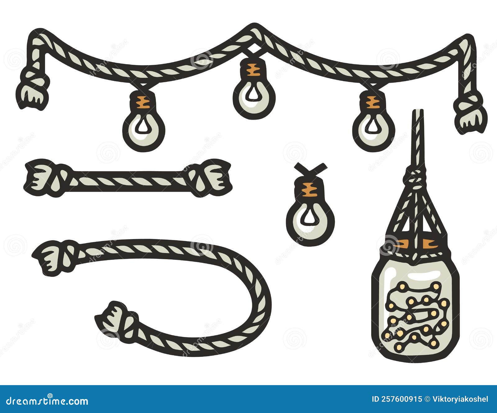 Rope Brush. Marine Ropes, Braided String Plait Texture Knitting Rope ...