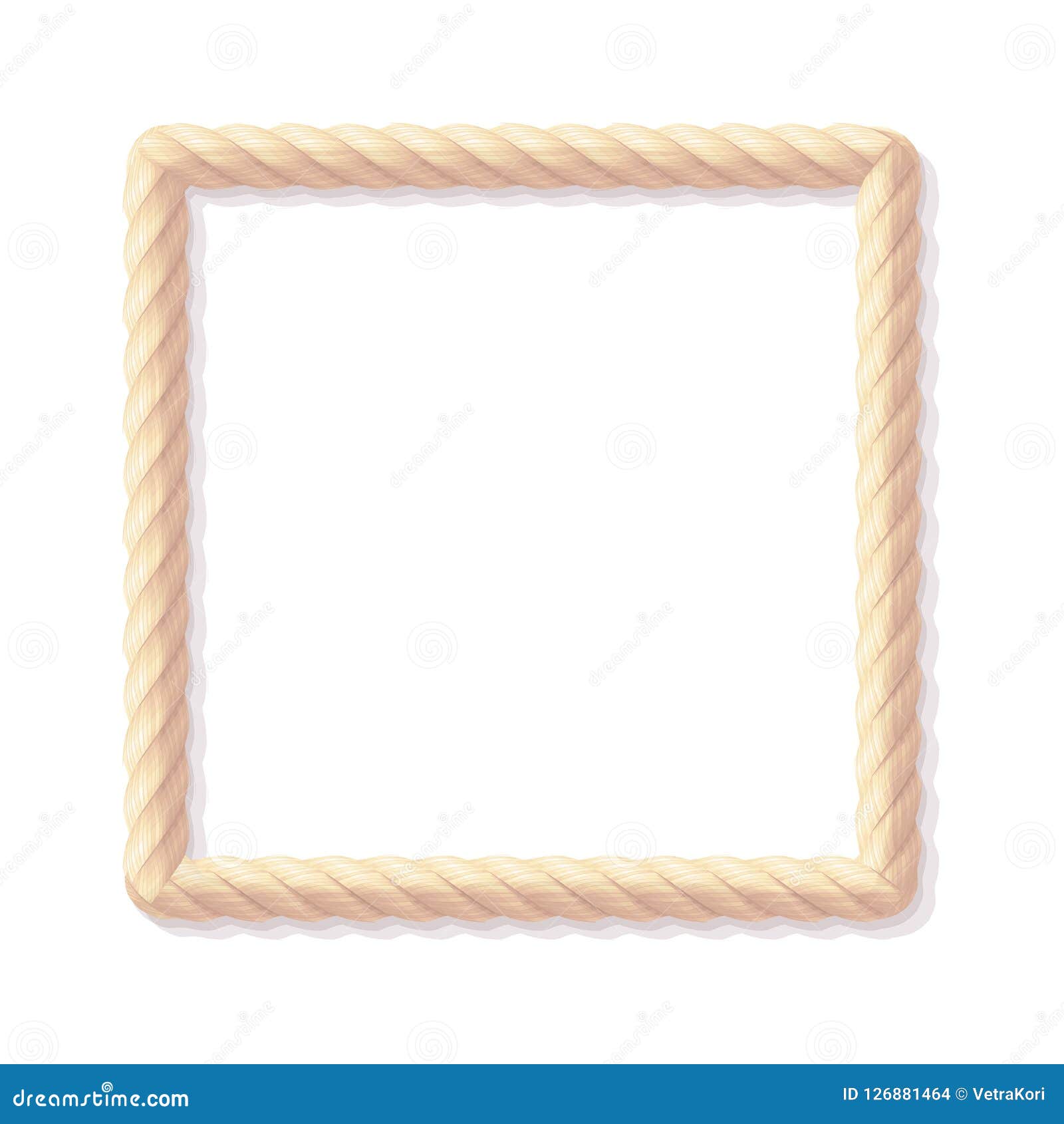 Vector Realistic Rope Frame Stock Vector - Illustration of geometric ...