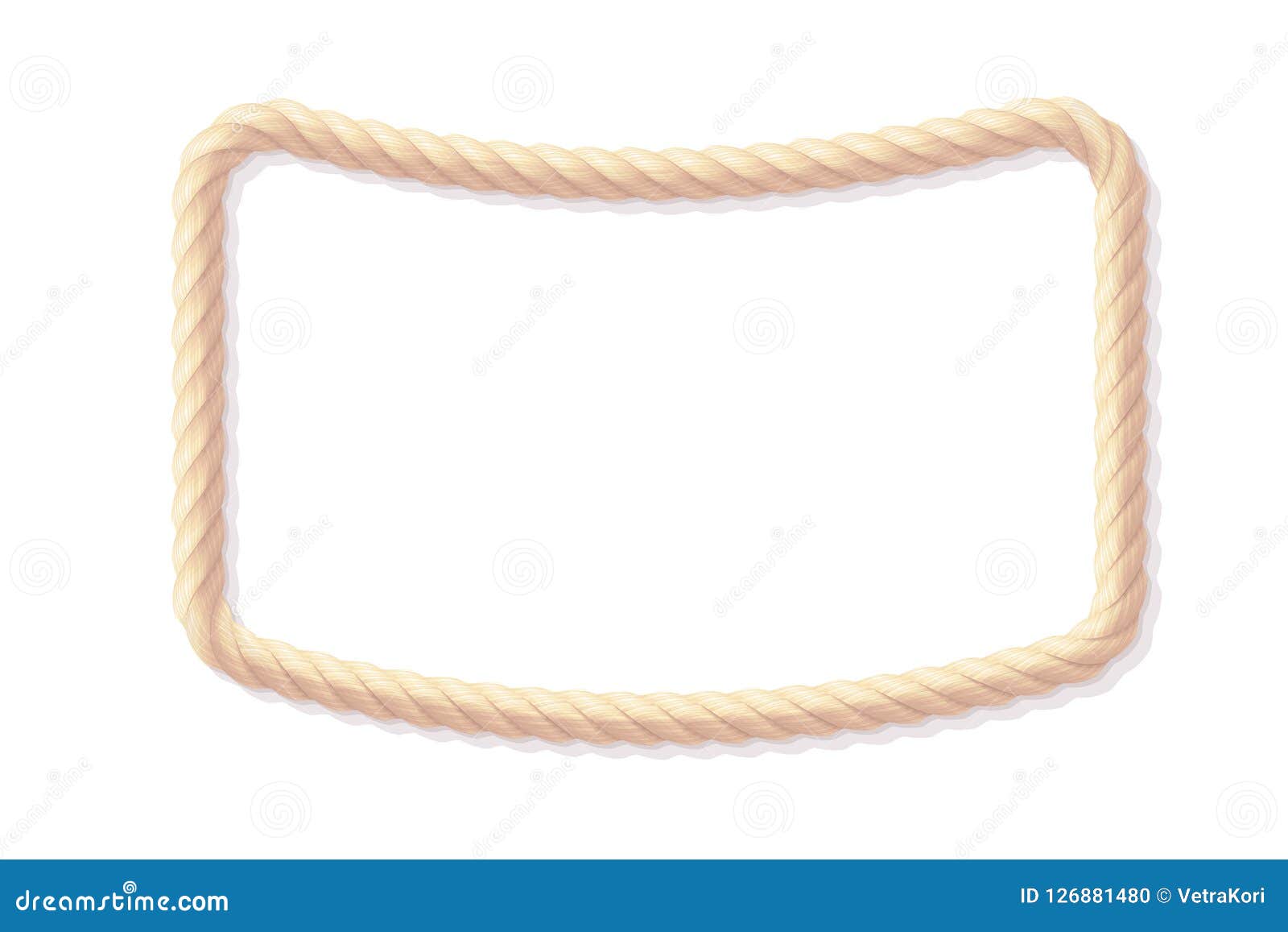 Vector Realistic Rope Frame Stock Vector - Illustration of hemp, loop ...