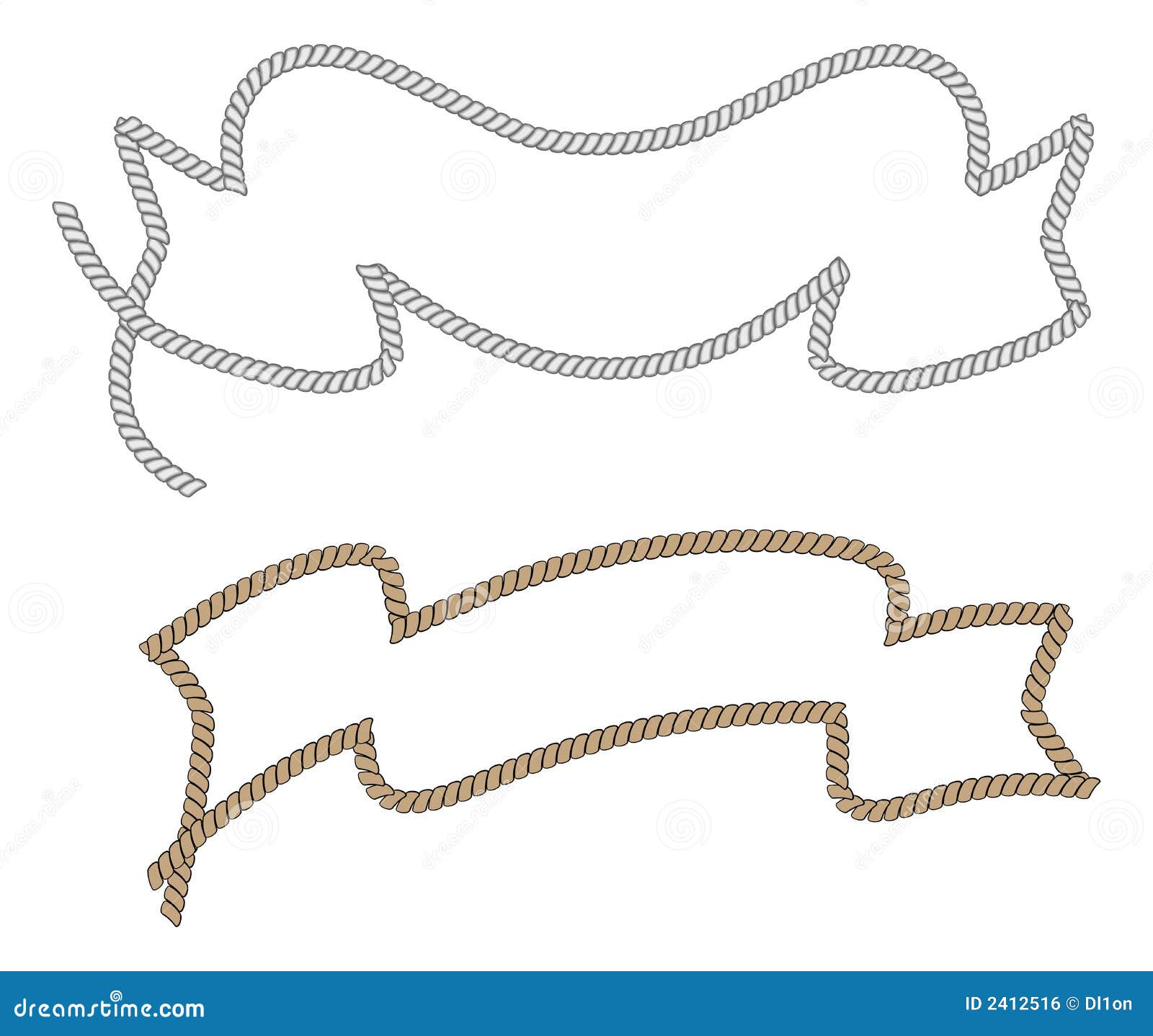 Vector Rope Knots. Nautical Tying Techniques. Beige Twisted Ropes ...