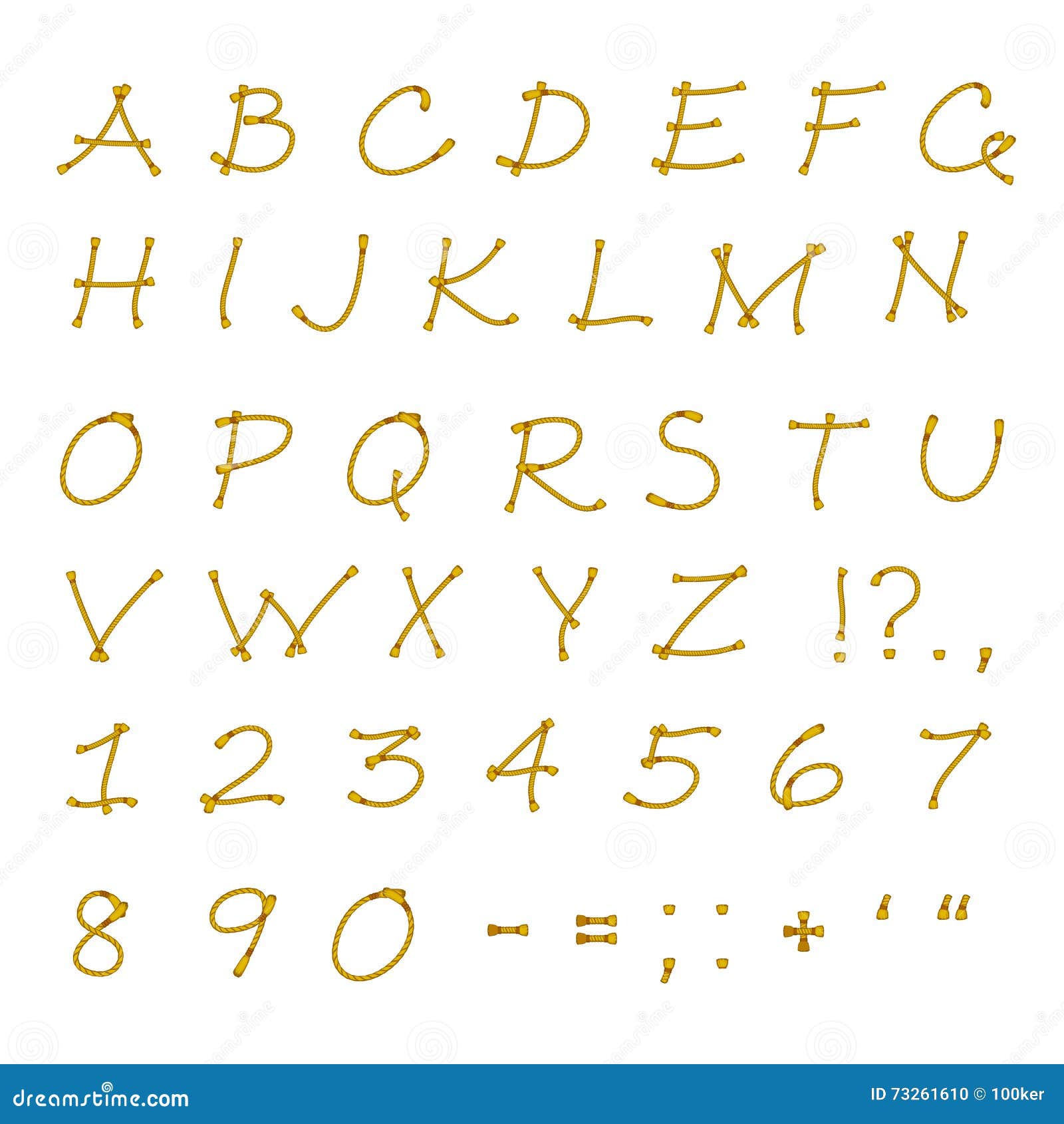 Vector Rope Letters Alphabet Stock Vector - Illustration of paper, font ...