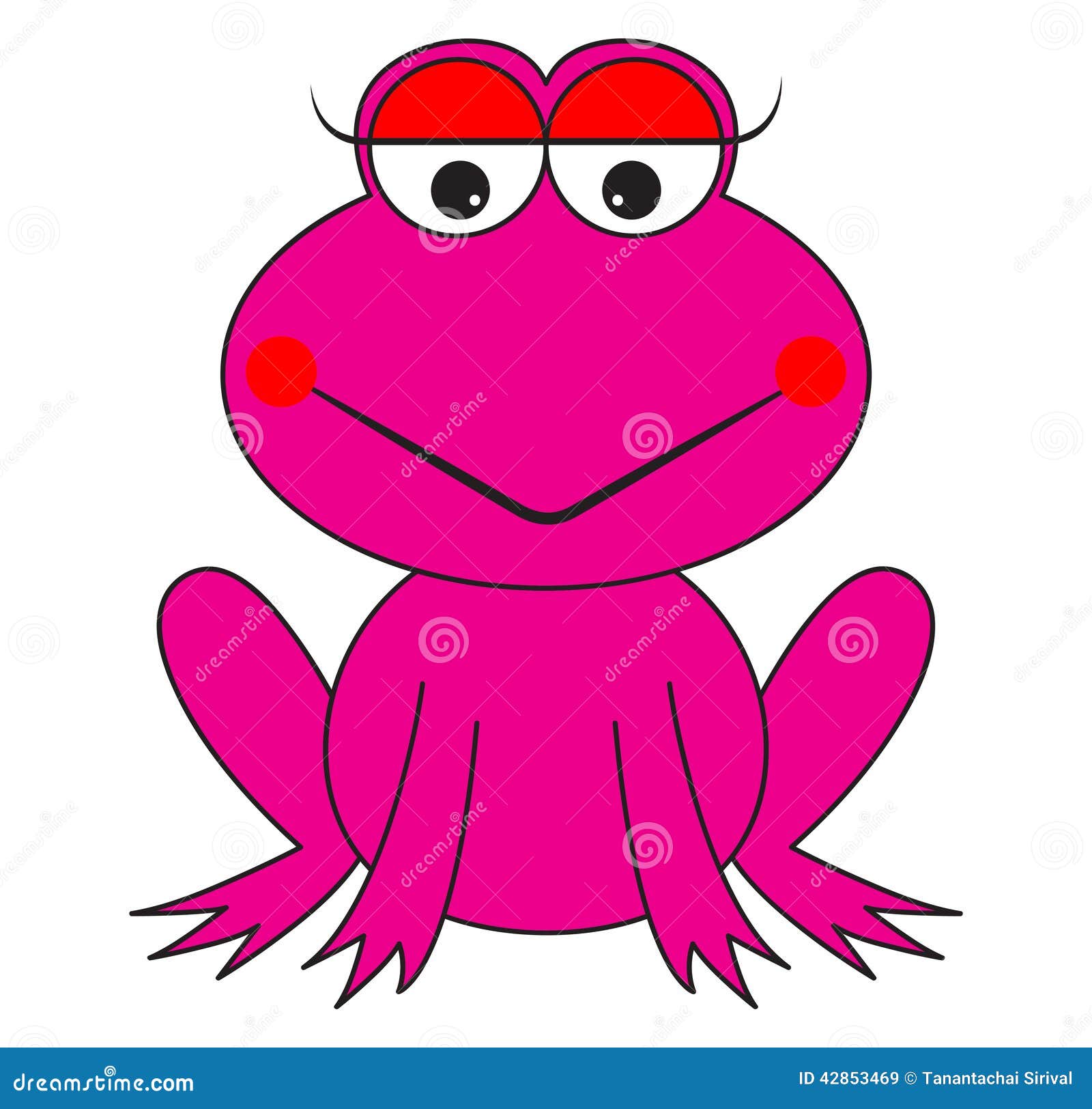 Vector Rosado De La Historieta De La Rana Ilustración Del Vector ...