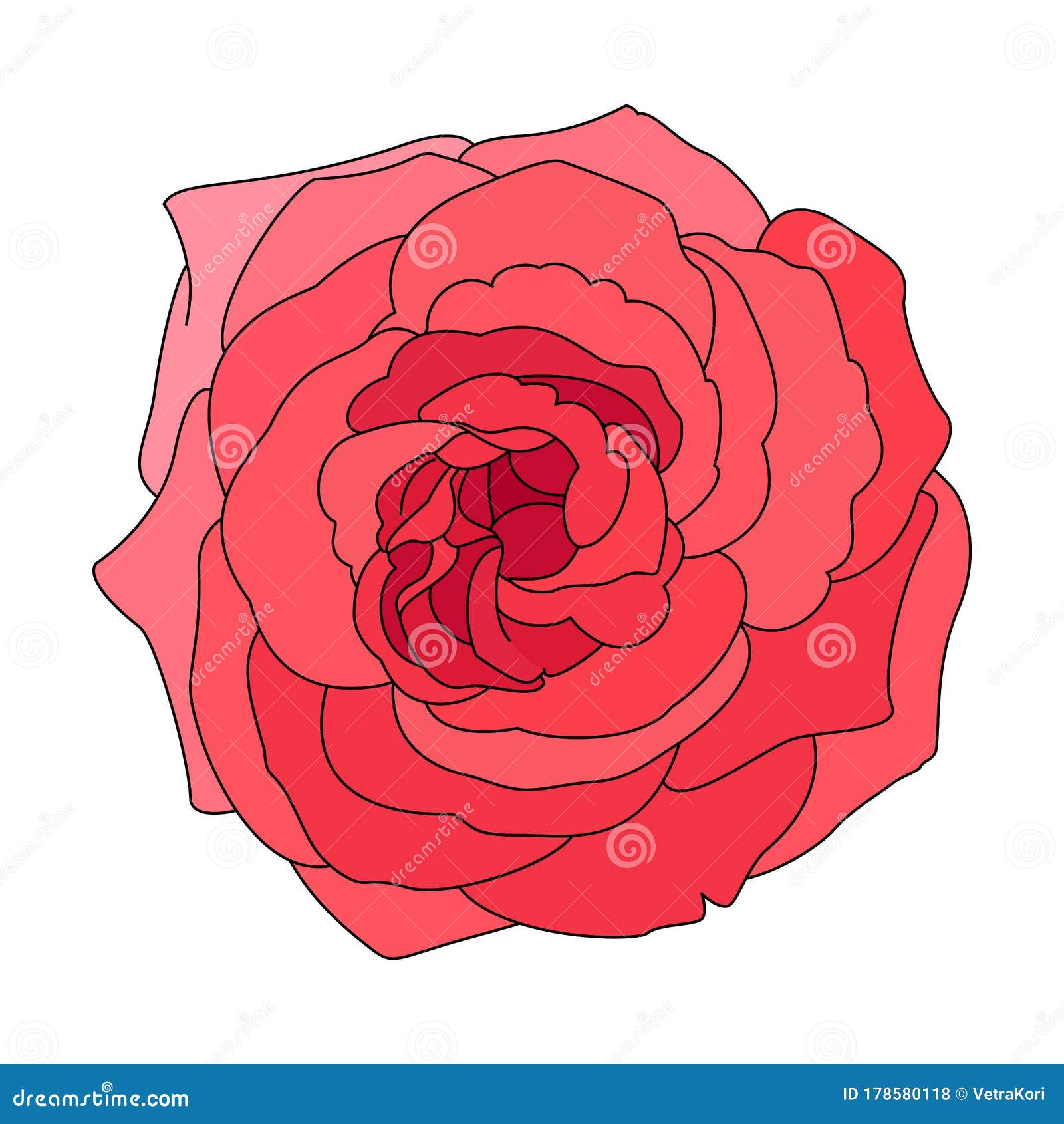 Vector Rose Flower Clip Art Stock Vector - Illustration of marriage ...