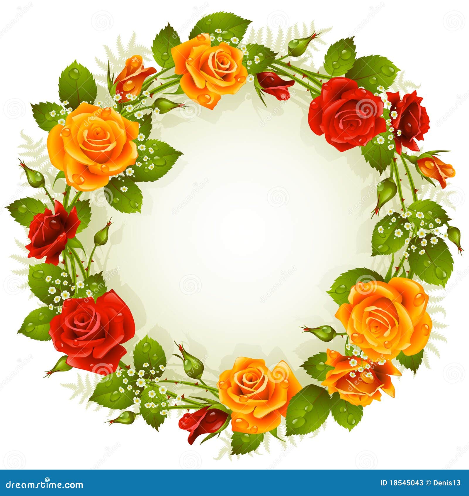 Vector Rose Frame In The Shape Of Circle | CartoonDealer.com #18545043