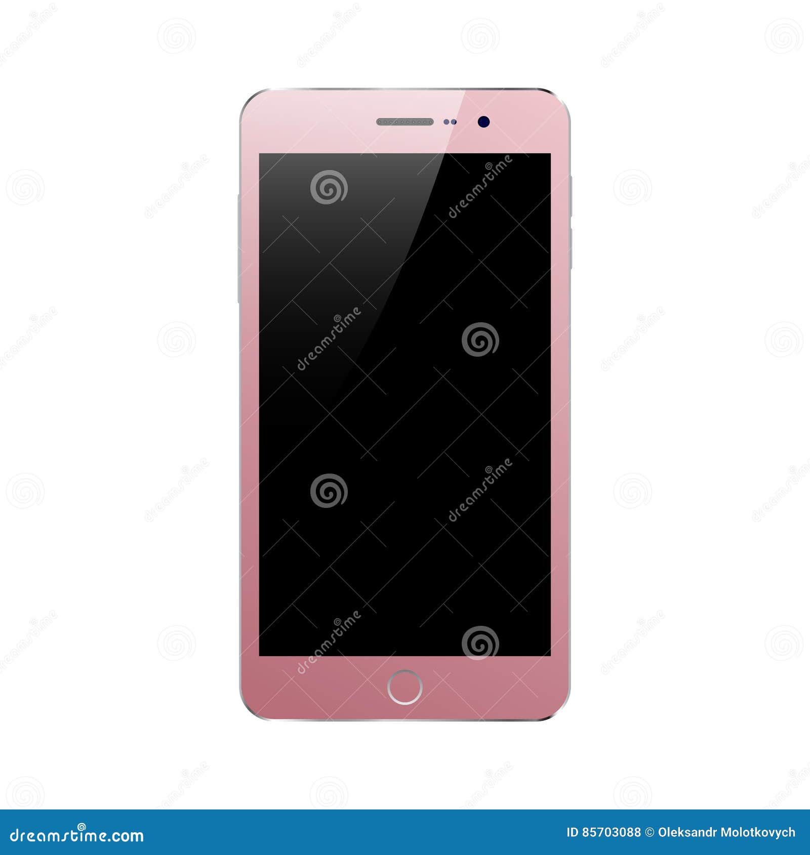 Vector Rose Gold Smartphone Mockup. on White Smart Phone. Stock Vector ...