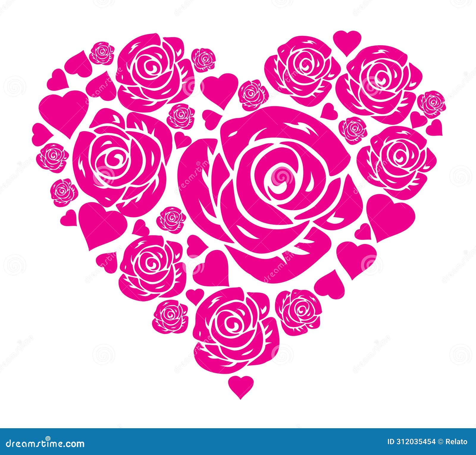 Vector Rose Heart stock vector. Illustration of luxurious - 312035454