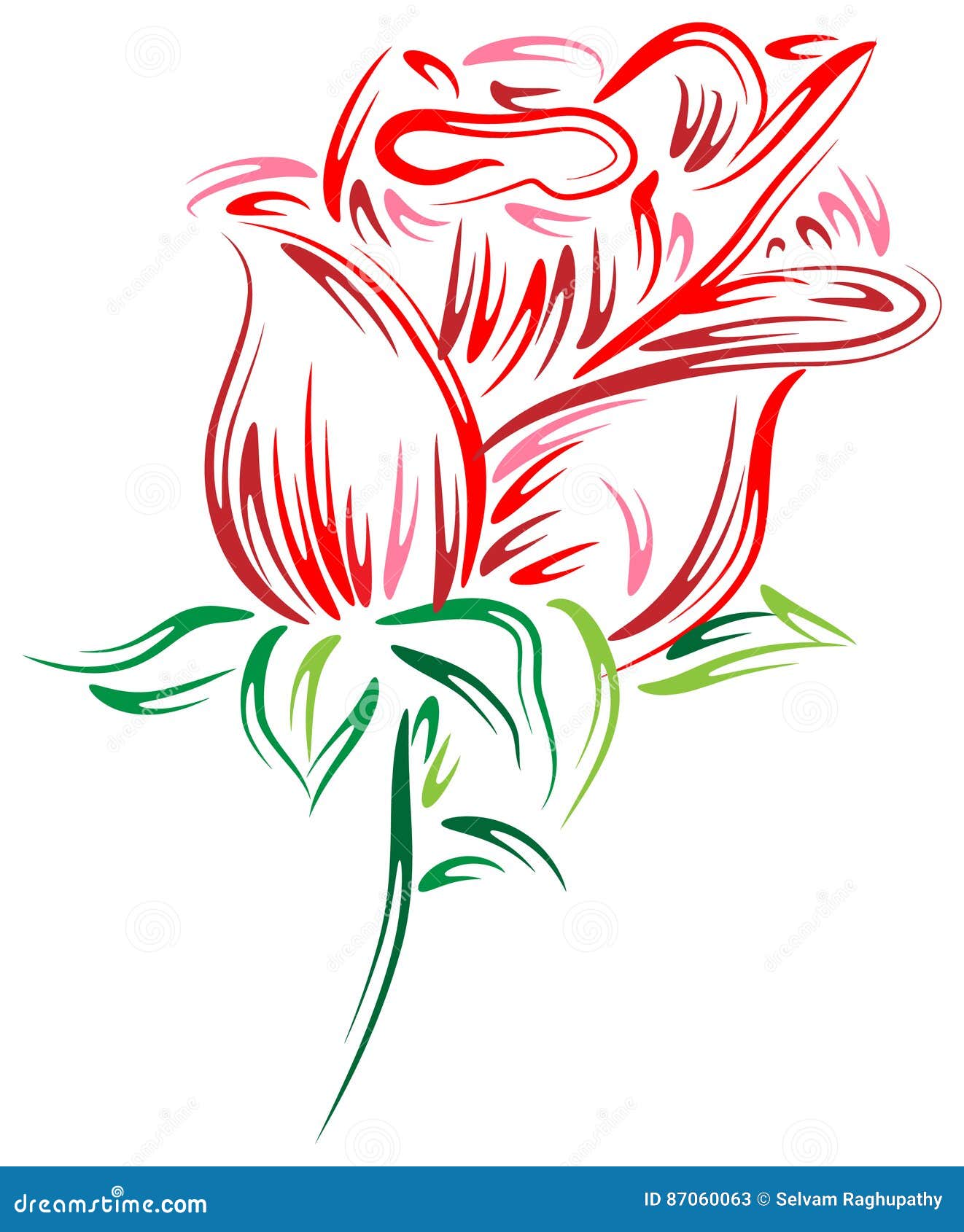 Vector rose stock vector. Illustration of elements, color - 87060063