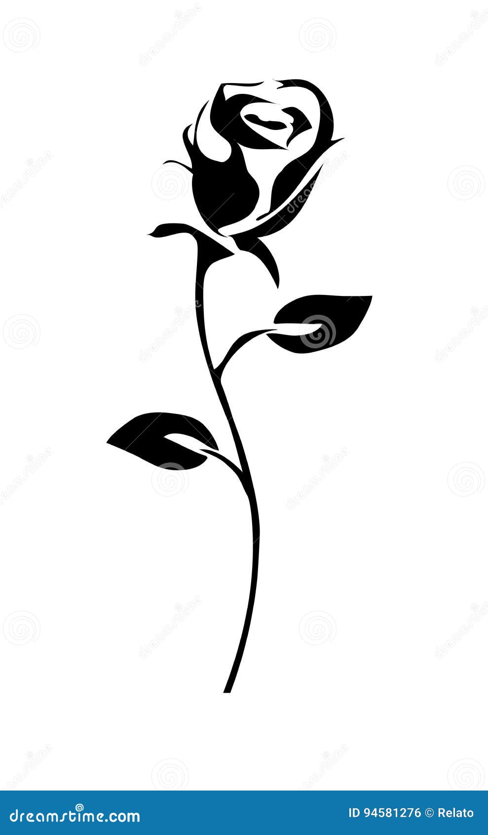 Red Rose Silhouette. Vector Illustration Isolated On White ...