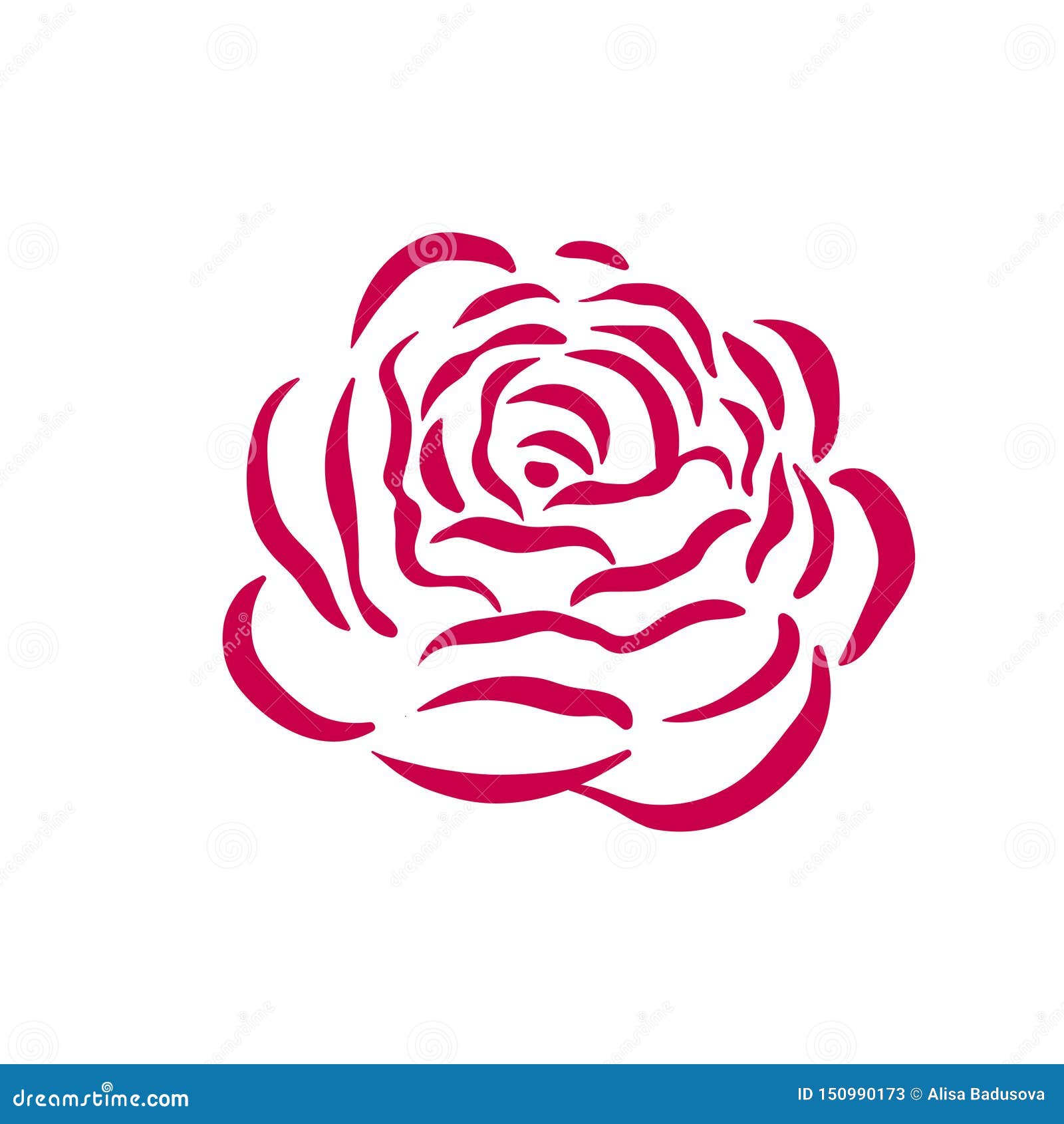 Vector Rose Symbol Illustration on White Background Stock Vector ...