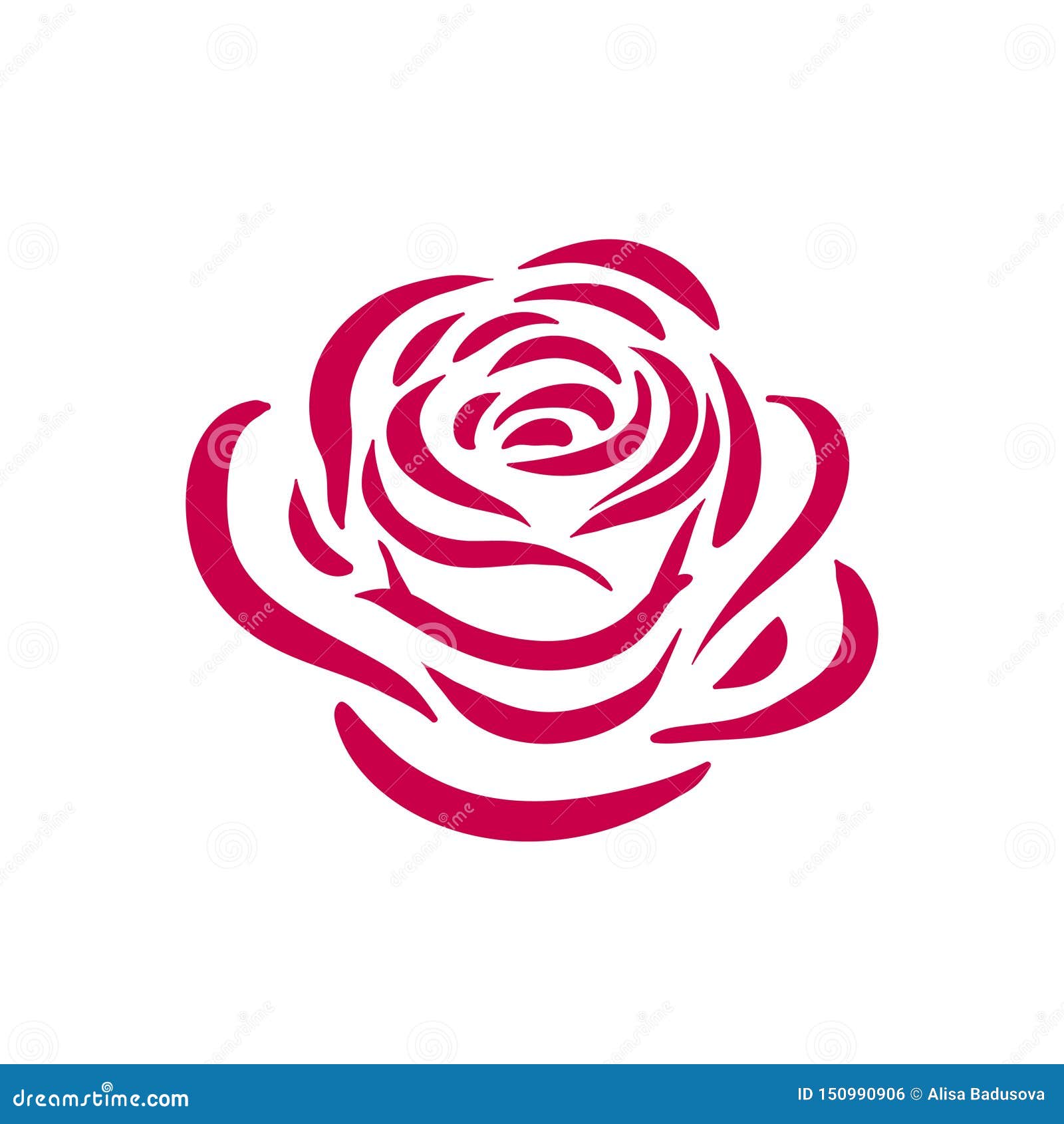 Vector Rose Symbol Illustration on White Background Stock Vector ...