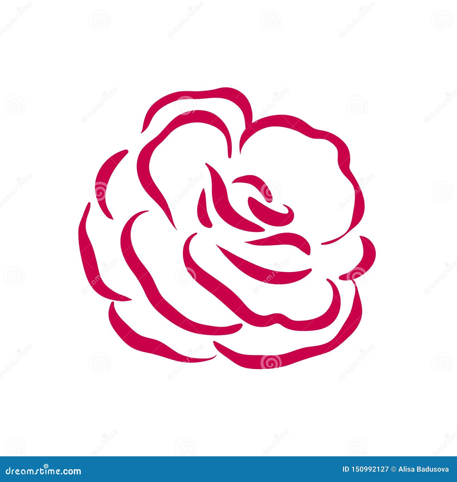 Vector Rose Symbol Illustration on White Background Stock Vector ...