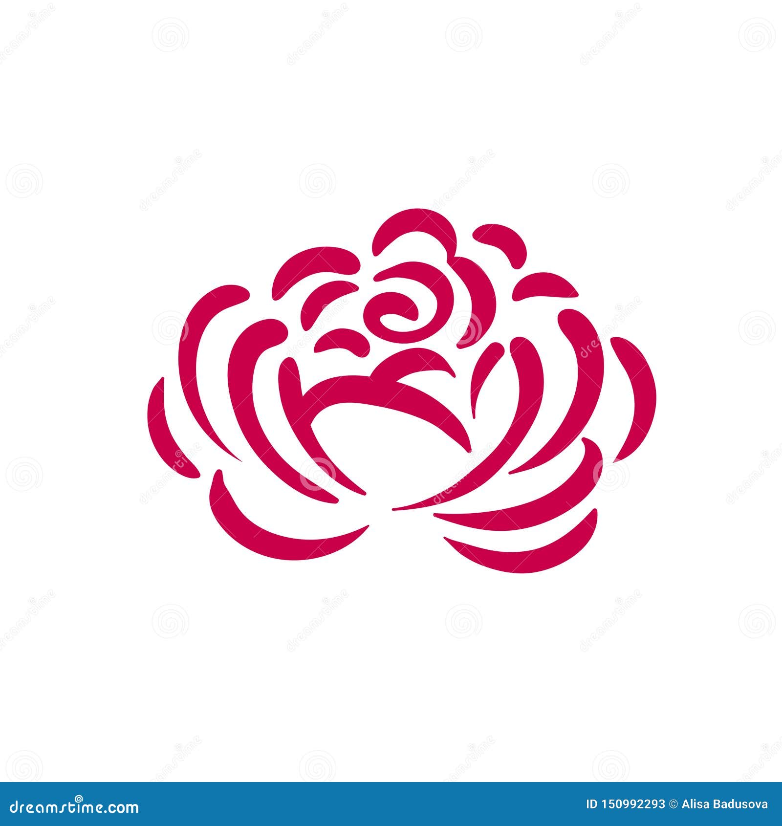 Vector Rose Symbol Illustration on White Background Stock Vector ...