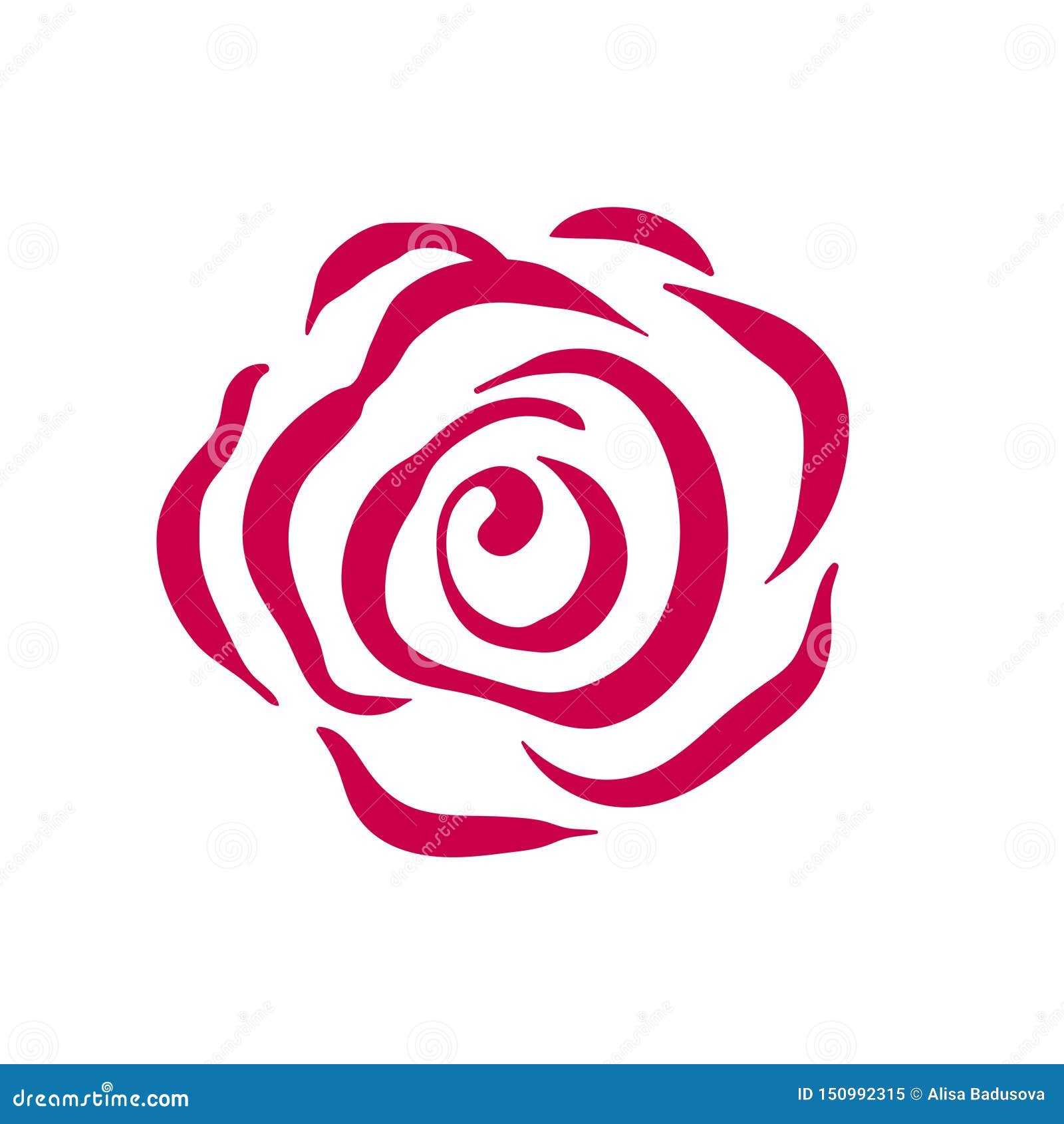 Vector Rose Symbol Illustration on White Background Stock Vector ...