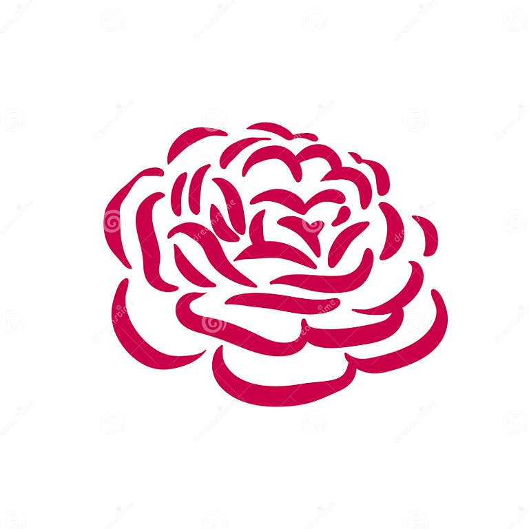 Vector Rose Symbol Illustration on White Background Stock Vector ...
